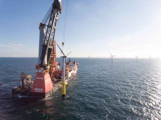Photos: Heerema’s DP3 Vessel Aegir Installs First Offshore Wind Turbine ...